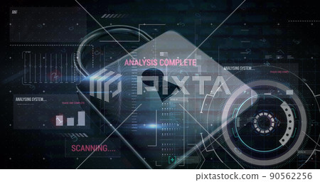 Image of security padlock over data processing... - Stock Illustration ...