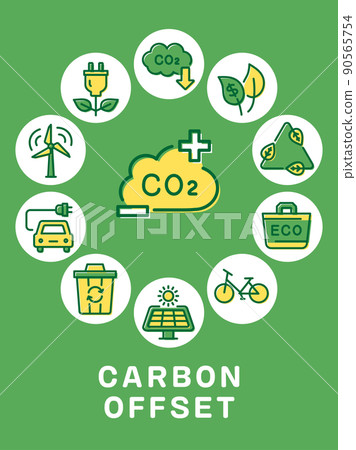 Carbon offset round frame logo - Stock Illustration [90565754] - PIXTA