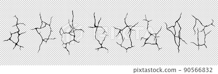 Ground cracks top view, earthquake cracking holes - Stock Illustration ...
