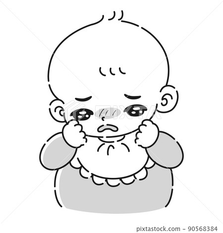 Illustration of a baby squirming (black and white) - Stock Illustration ...