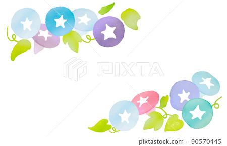 Watercolor. Asagao frame with a watercolor... - Stock Illustration ...