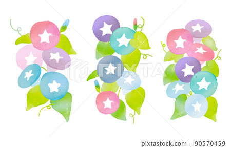 Watercolor. Asagao frame with a watercolor... - Stock Illustration ...