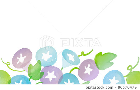 Watercolor. Asagao frame with a watercolor... - Stock Illustration ...