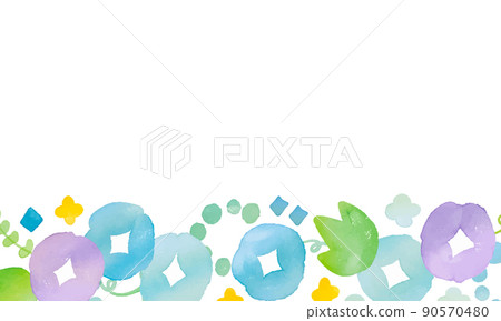 Watercolor. Asagao frame with a watercolor... - Stock Illustration ...