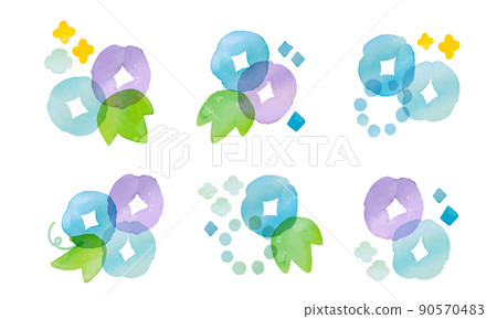 Watercolor. Asagao frame with a watercolor... - Stock Illustration ...