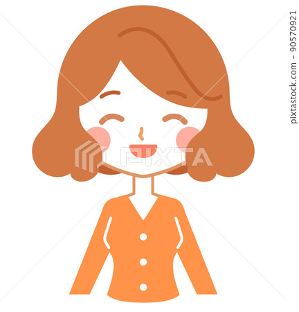 Female character upper body-smile - Stock Illustration [90570921] - PIXTA