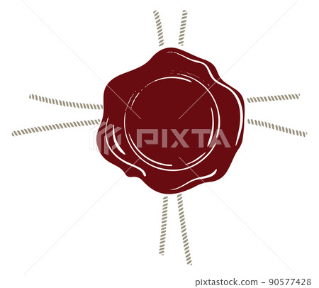 Decorative round red stamp. Vintage seal icon-插圖素材 [90577428] - PIXTA圖庫