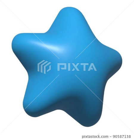 Blue star icon 3d cartoon vector. Render element - Stock Illustration ...