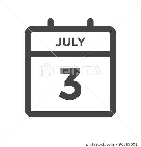 July 3 Calendar Day or Calender Date for... - Stock Illustration ...
