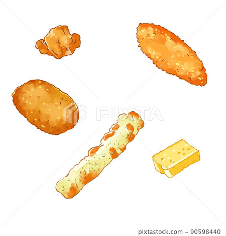 Hand-painted bento side dish illustration, set... - Stock Illustration ...
