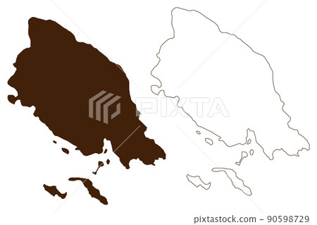 Mussau island (New Guinea, Pacific Ocean,... - Stock Illustration ...