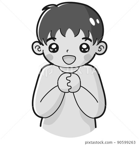 Illustration of a crushing boy (black and white) - Stock Illustration ...