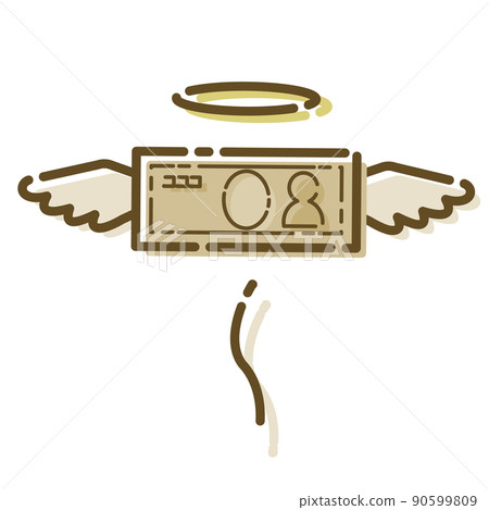 Money with feathers and flying - Stock Illustration [90599809] - PIXTA