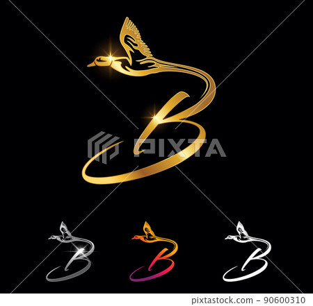 Golden Duck Monogram Initial Letter B-插圖素材 [90600310] - PIXTA圖庫