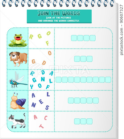 Arrange the letters in order with pictures - Stock Illustration ...