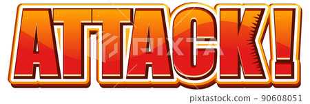 Gradient Attack word logo design-插圖素材 [90608051] - PIXTA圖庫