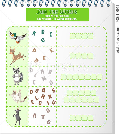 Arrange the letters in order with pictures - Stock Illustration ...