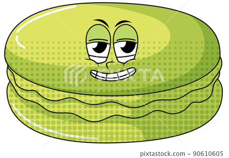 A macaron cartoon character on white background - Stock Illustration ...