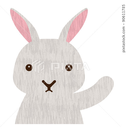 Rabbit raising one hand to say hello - Stock Illustration [90611785 ...