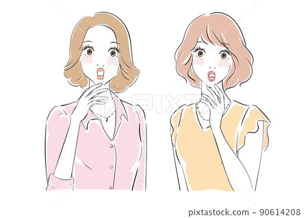 Two amazing pretty women - Stock Illustration [90614208] - PIXTA