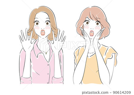 Two amazing pretty women - Stock Illustration [90614209] - PIXTA