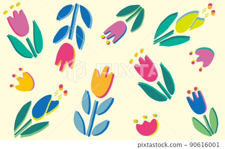 Tulip Scandinavian pattern - Stock Illustration [90616001] - PIXTA