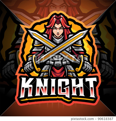 Women knight esport mascot logo design - Stock Illustration [90618387] - PIXTA