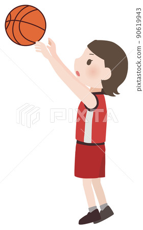 Girl shooting in basketball - Stock Illustration [90619943] - PIXTA