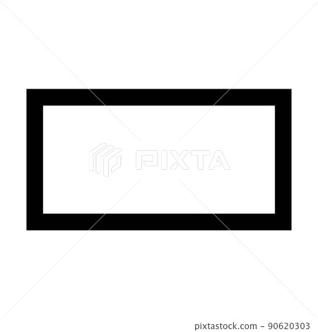 Rectangle shape icon vector outline stroke... - Stock Illustration ...