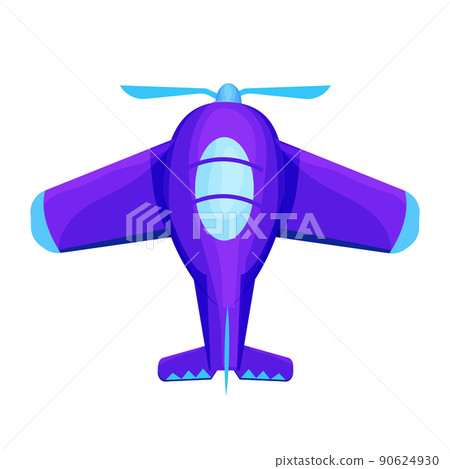 Cute plane, airplane model in cartoon style... - Stock Illustration ...