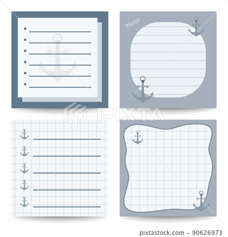 Set of square notepads with Anchor - Stock Illustration [90626973] - PIXTA