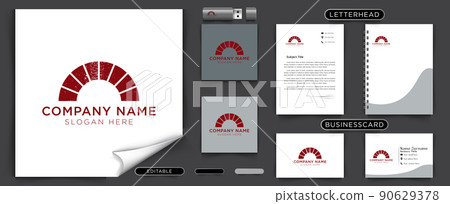 Rustic Bricks / Stones Fireplace logo Ideas.... - Stock Illustration ...