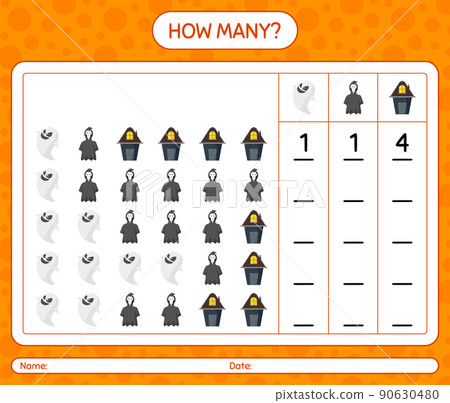 How many counting game with halloween icon.... - Stock Illustration ...
