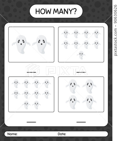 How many counting game with ghost. worksheet... - Stock Illustration ...