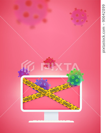 Aware of internet faraud and viruses. - Stock Illustration [90642899 ...