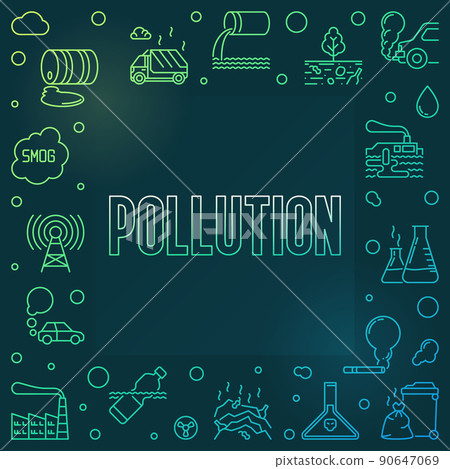 Pollution concept colored modern Frame. Vector... - Stock Illustration ...