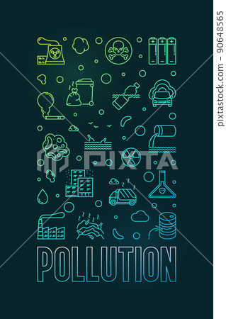 Stop Pollution outline vertical creative Frame.... - Stock Illustration ...