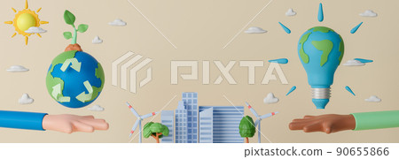3d rendering concept environment and ecology... - Stock Illustration ...