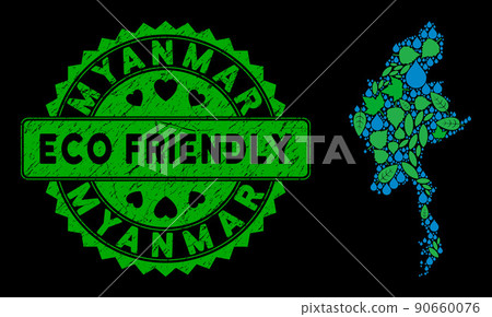 Vector Eco Green Composition Myanmar Map and... - Stock Illustration ...