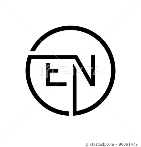 Initial EN Letter Logo Creative Typography... - Stock Illustration ...