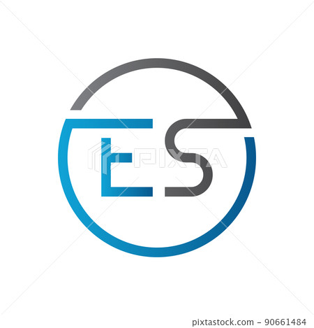 Initial ES Letter Logo Creative Typography... - Stock Illustration ...
