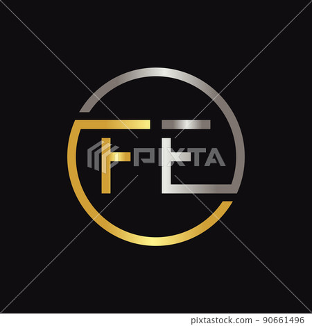 Initial FE Letter Logo Creative Typography... - Stock Illustration ...