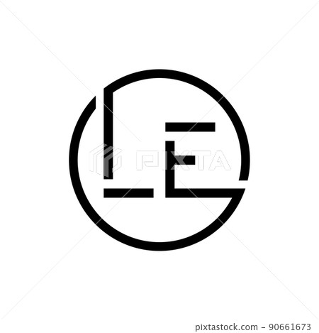 Initial Circle LE letter Logo Design vector... - Stock Illustration ...