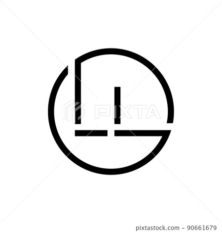Initial Circle LL letter Logo Design vector... - Stock Illustration ...