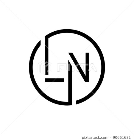 Initial Circle LN letter Logo Design vector... - Stock Illustration ...