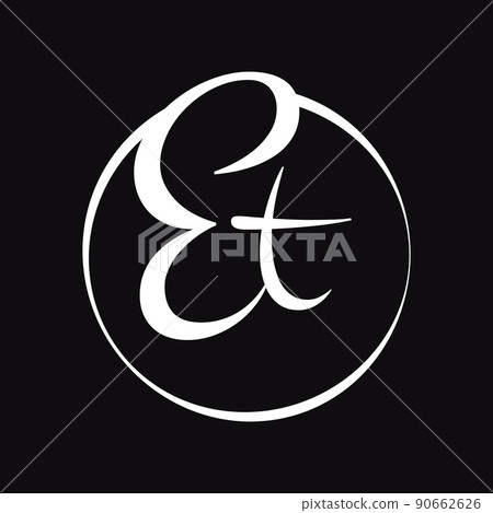 Initial ET Script Letter Type Logo Design With...-插圖素材 [90662626] - PIXTA圖庫