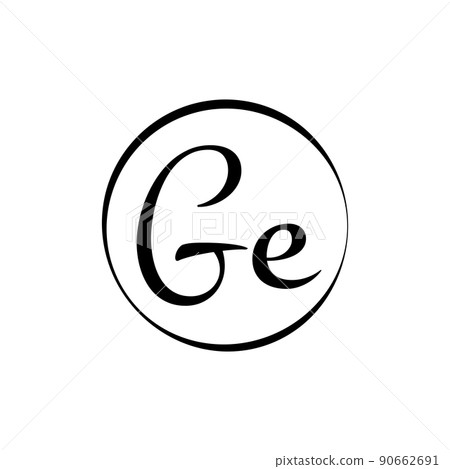 Initial GE Script Letter Logo Creative... - Stock Illustration ...