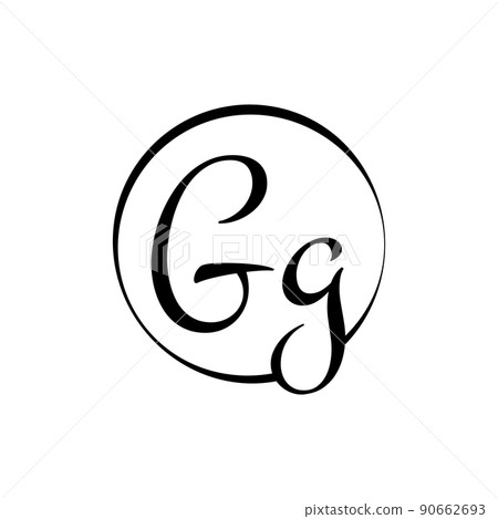 Initial GG Script Letter Logo Creative... - Stock Illustration ...