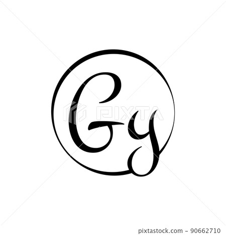 Initial GY Script Letter Logo Creative... - Stock Illustration ...