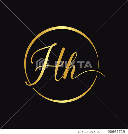 HH Script Logo Design Vector Template. Initial... - Stock Illustration ...